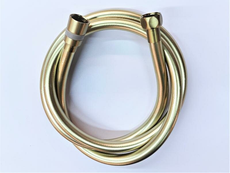 Золото силиконовый шланг G1/2x1/2 L=1.5m смесителя душевой кабины, Aqualux
