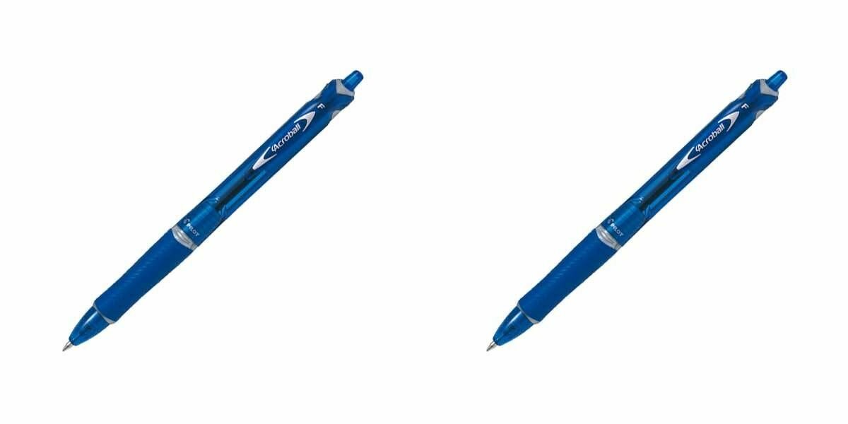Pilot Ручка шариковая автоматическая Acroball, 0,7 мм, синий, грип, 2 шт /