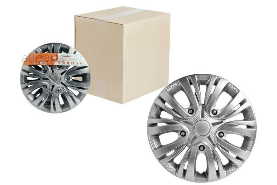 AIRLINE AWCC-14-01 Колпаки колесные 14 Лион , серебристый, карбон, компл. 2 шт.