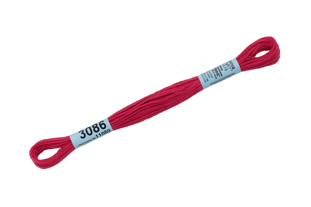Мулине GAMMA нитки для вышивания 8м. 3086 грязно-малиновый, 1 штука.