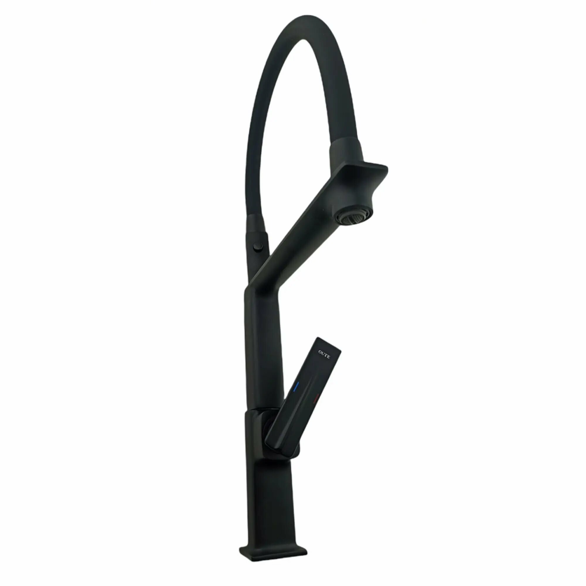 Смеситель для умывальника с гибким изливом, чёрный Oute T11293BH