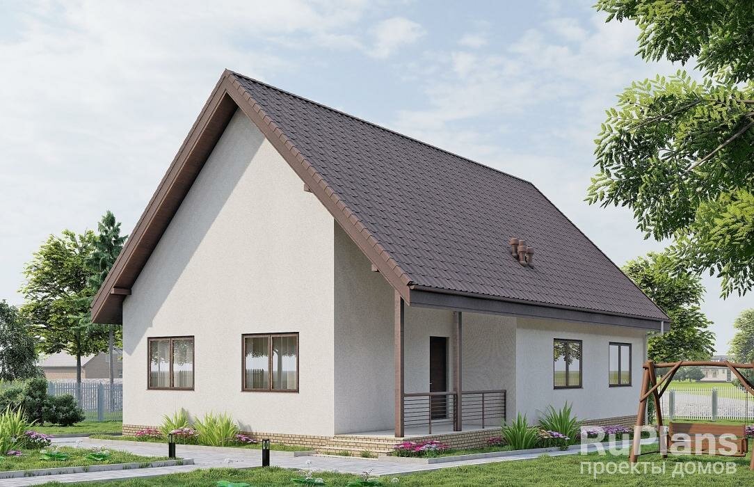 Проект одноэтажногго дома (113 м2, 14м x 10м) Rg5589