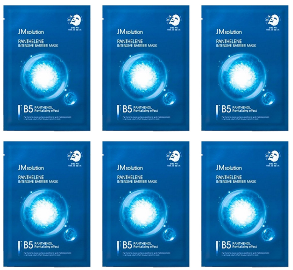 Увлажняющая маска JmSolution с пантенолом и CICA-комплексом, Panthelene Intensive Barrier Mask, 30 мл, 6 шт