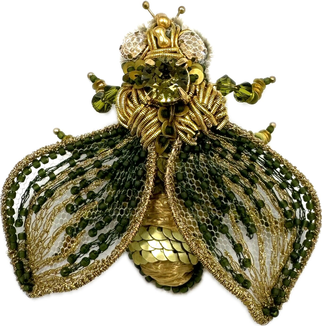 Брошь, бисер, стразы