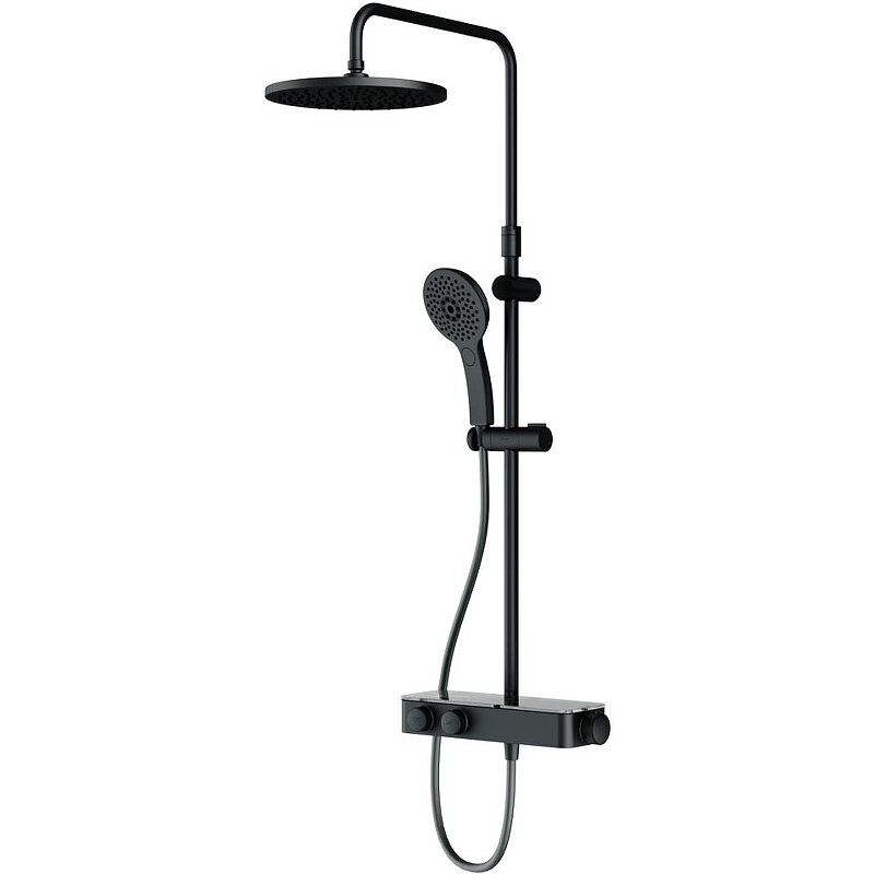Душевая система Am.Pm Inspire V2.0 F0750A422 с термостатом, черный матовый