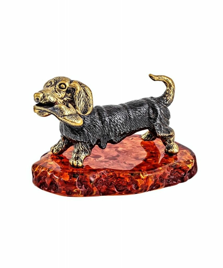 Статуэтка Собака такса с тапком 273