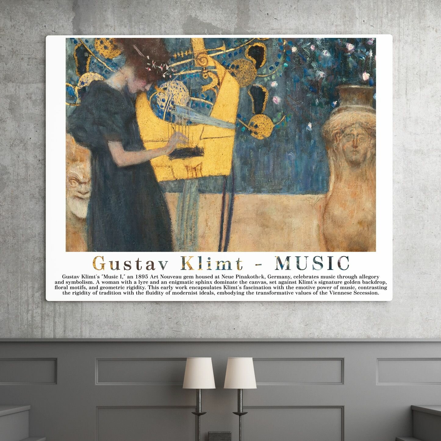 Постер "Музыка" - Гюстав Климт 50х70