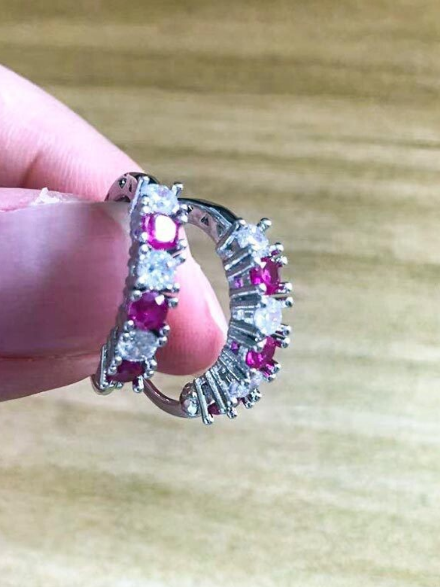 Серьги конго, фианит