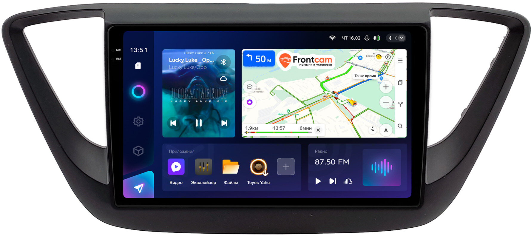 Штатная магнитола Hyundai Solaris 2 2017-2024 (черная, матовая) Teyes CC3 2K 4/32 9.5" RM-9-0234 Android 10 (4G-SIM, DSP, QLed)
