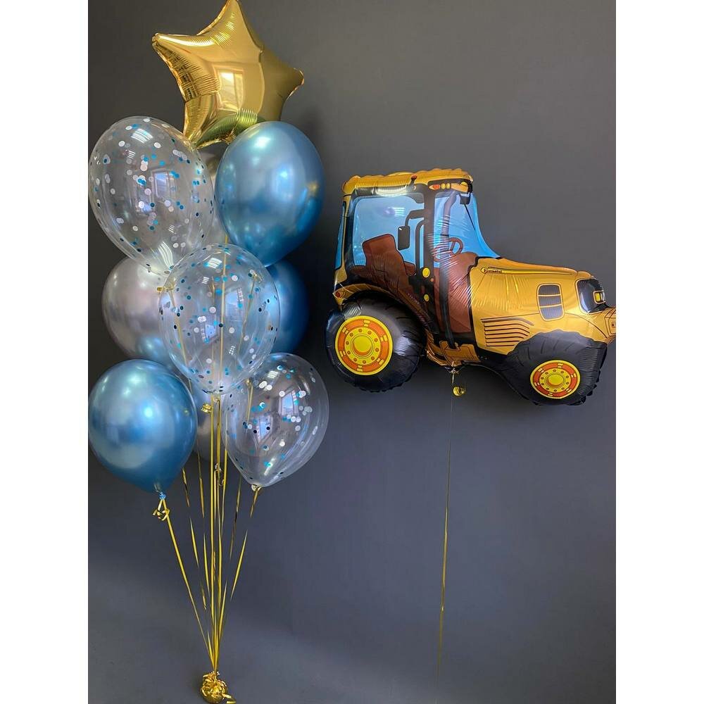 Набор шаров с гелием № 409 - Трактор ( аэродизайн )