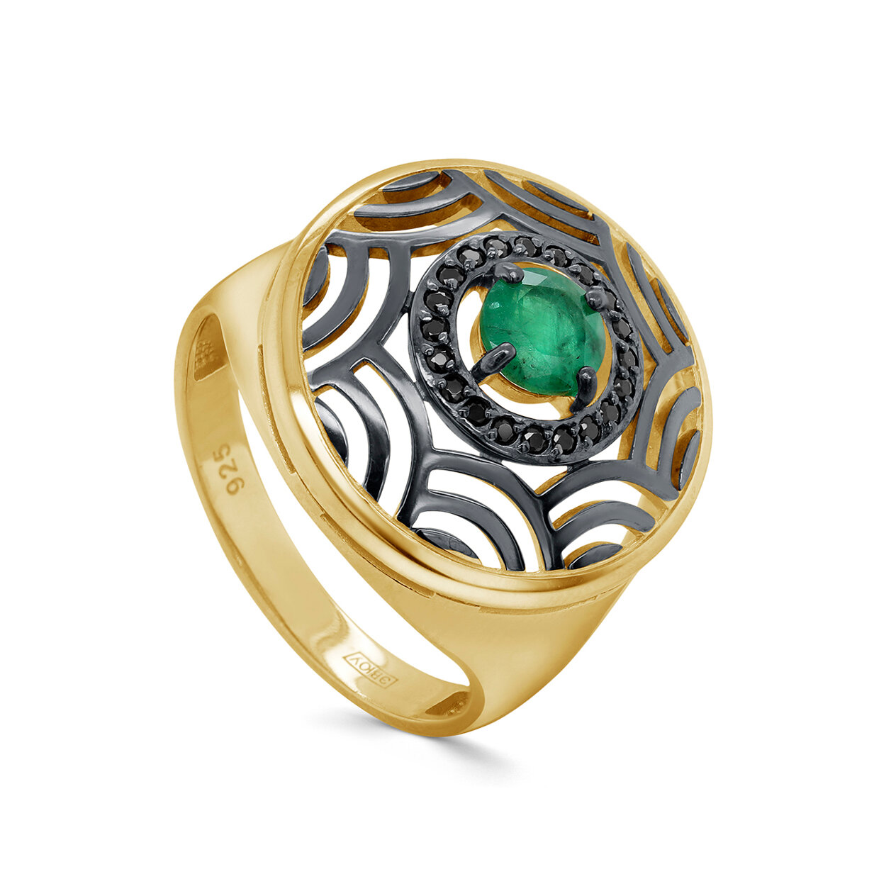 Кольцо тонкое, серебро, 925 проба, фианит