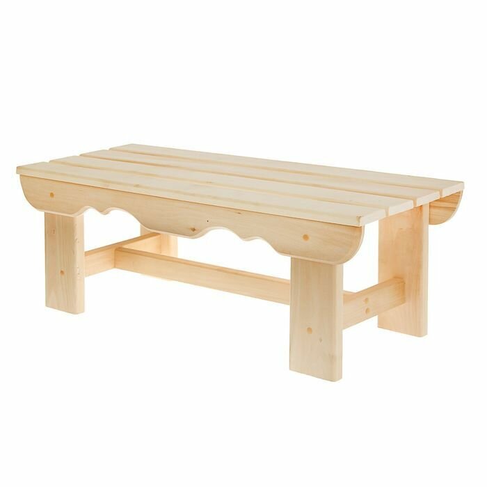 Лавочка для бани Добропаровъ низкая, фигурная, бежевая 80х31х30 см