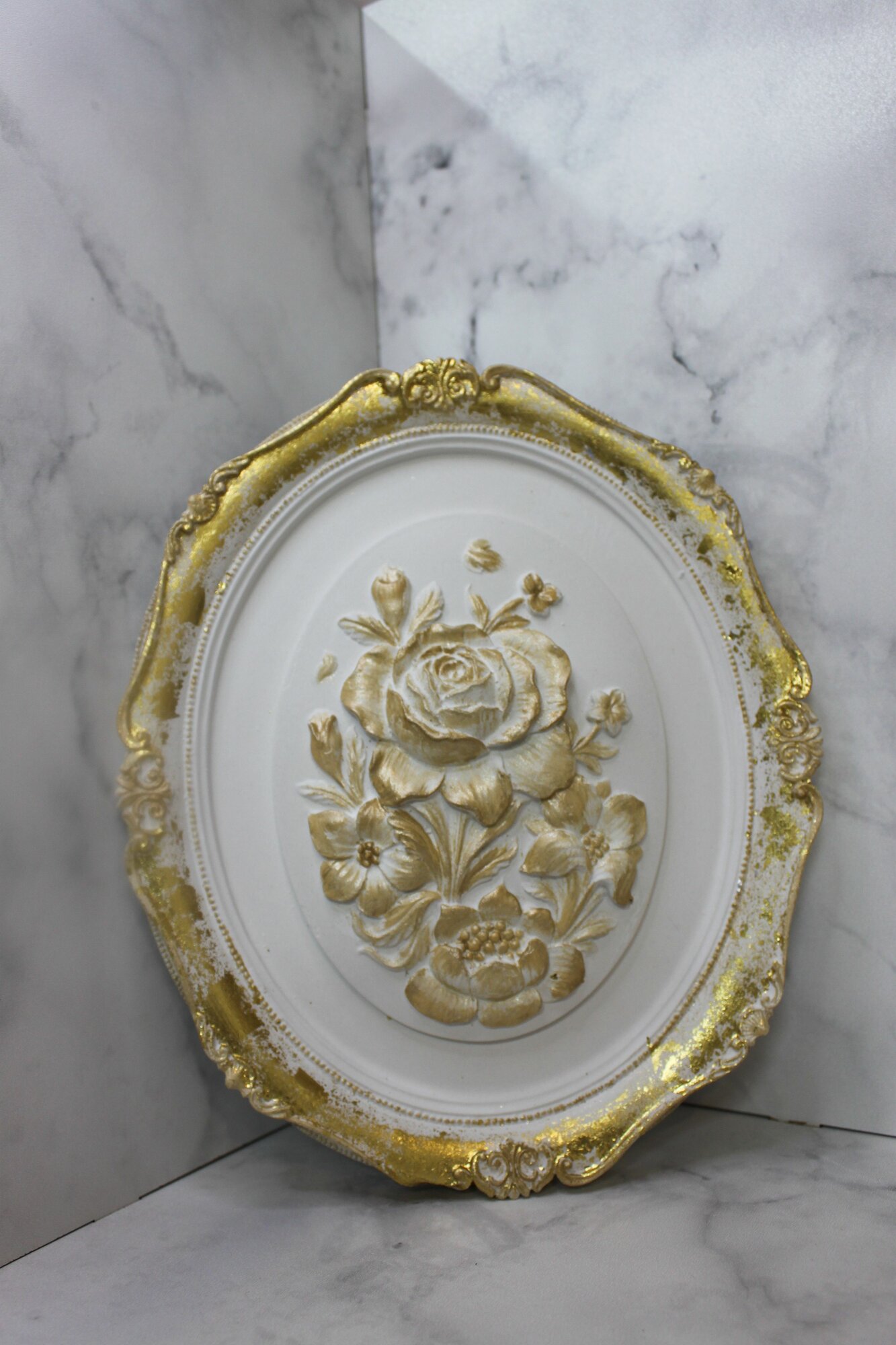 Панно на стену/ Декоративное панно Цветы (Золотая поталь)