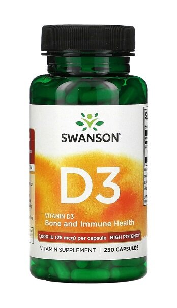 D3 25 mcg (1000 IU) Swanson (250 кап)