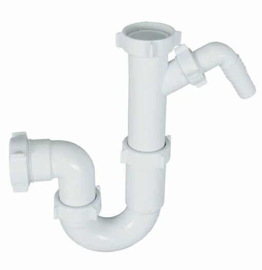 Сифон для мойки без выпуска с отводом для стиральной машины