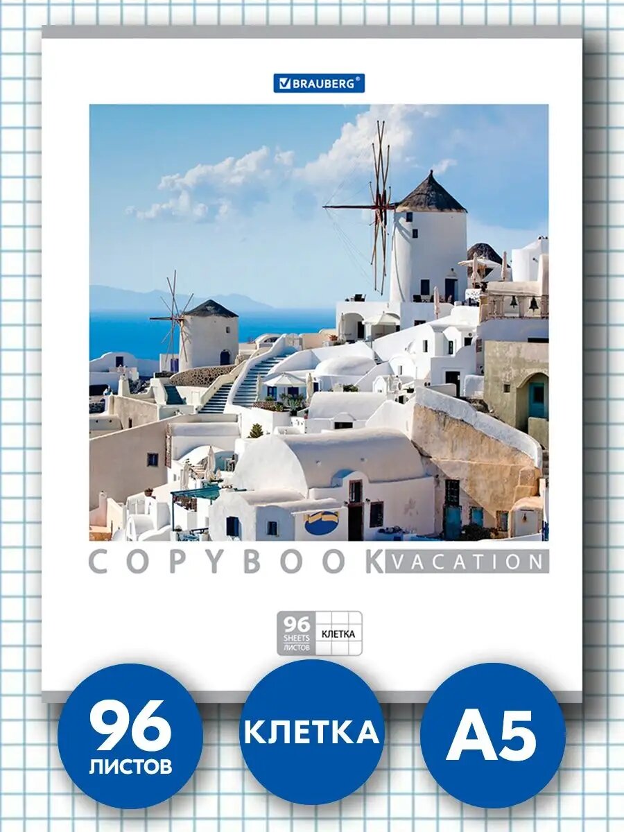 Тетрадь BRAUBERG ЭКО "Каникулы", формат А5, клетка, 96 листов