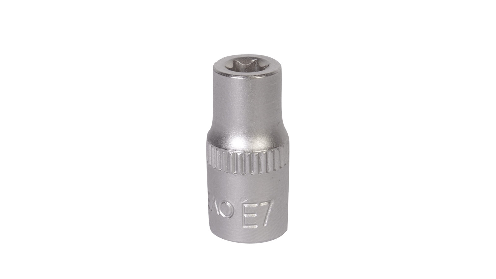 Головка торцевая АвтоDело TORX E7, 1/4", CrV, хромованадиевая, хромированная, 25мм