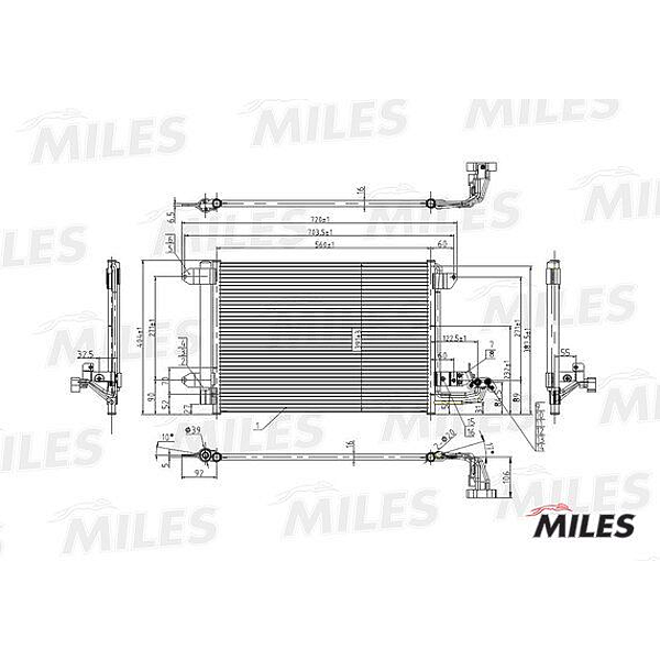 Miles ACCB003 (1K0820411AC / ACCB003) радиатор кондиционера (паяный) vag a3 / Golf (Гольф) V / Octavia (Октавия)