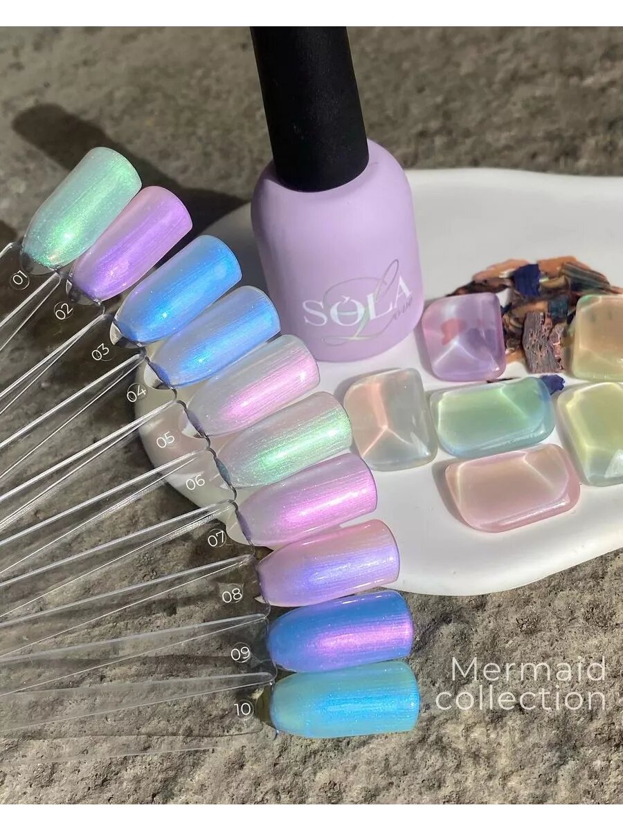 Гель-лак с эффектом втирки Mermaid 10, 10мл