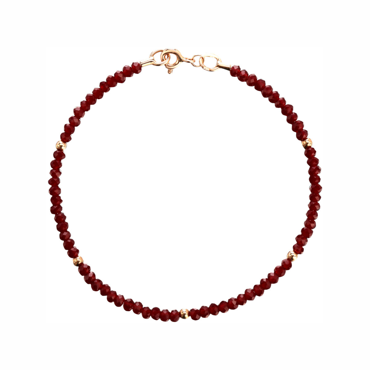 Браслет, красное золото, 585 проба, хрусталь