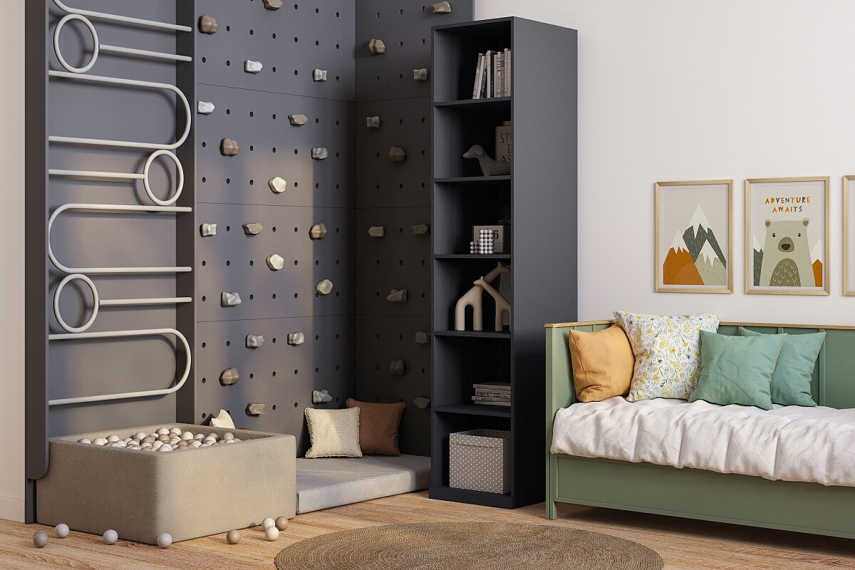 Стеллаж МебельЛэнд24 Стрекоза Антрацит 45x52x210 серый