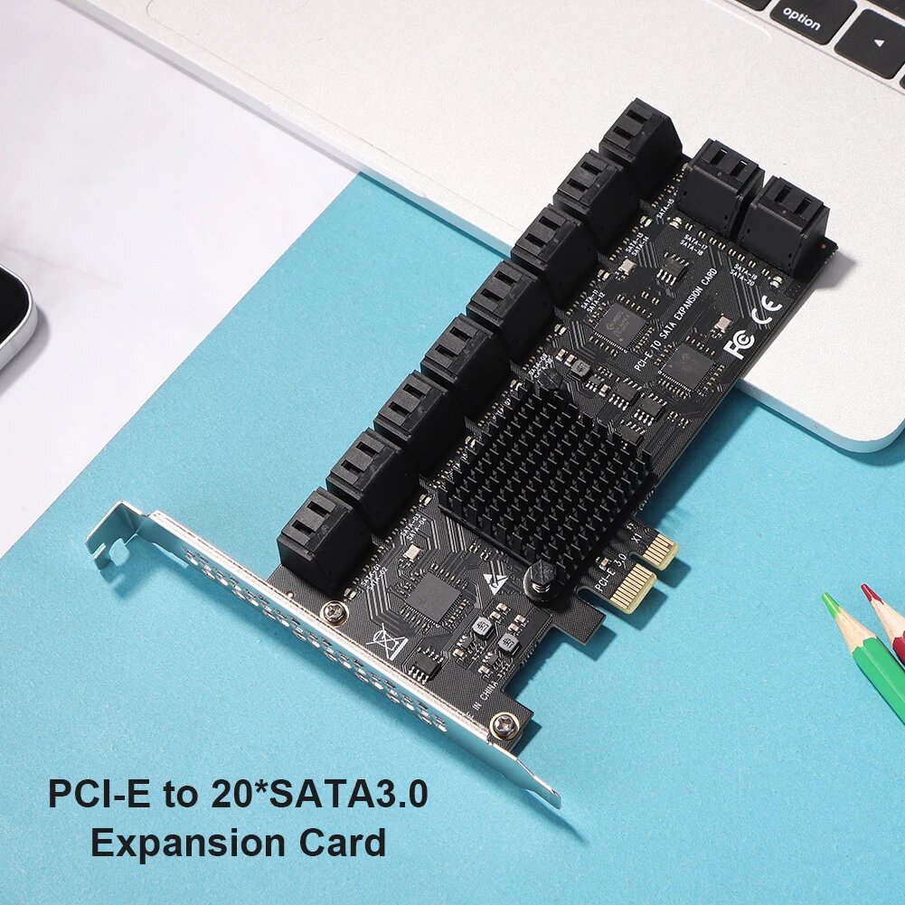 20-портовая карта расширения PCIE Адаптер контроллера PCIe SATA 3.0 6 Гбит/с Порт карты расширения PCIE для настольного компьютера