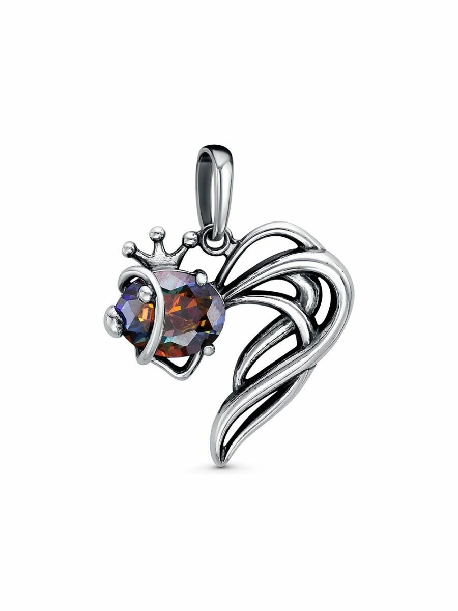 Подвеска, серебро, 925 проба, фианит