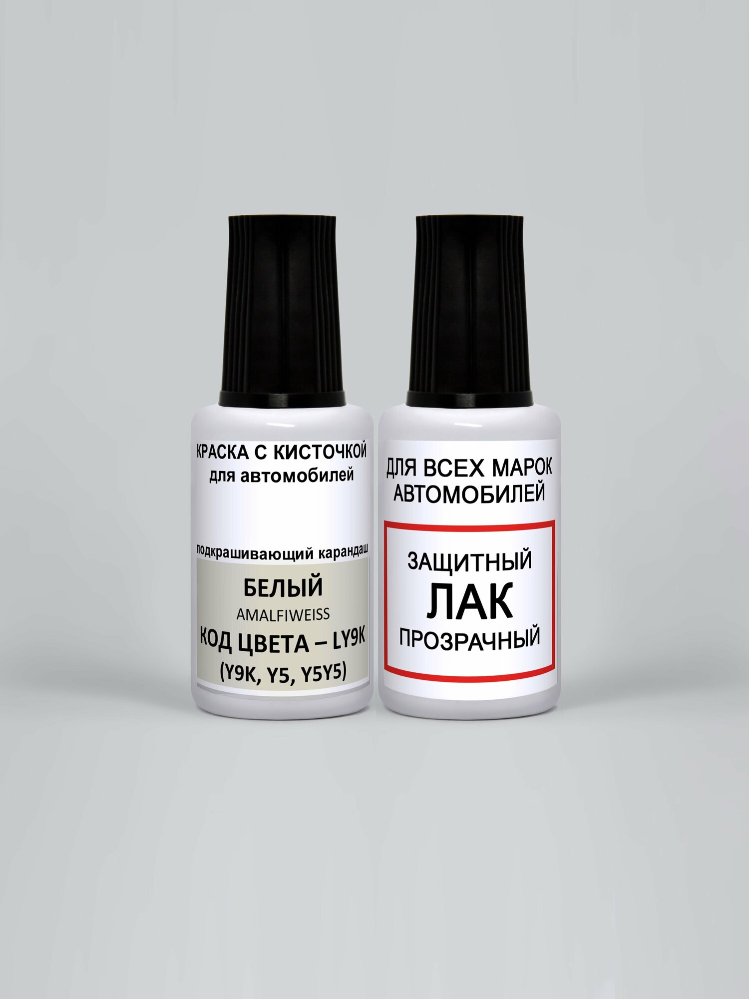ADC Paint Краска для сколов во флаконе с кисточкой LY9K (Y9K, Y5, Y5Y5) Audi Белый, Amalfiweiss, краска+лак 2 предмета 35мл