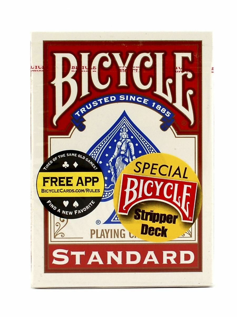 Карты фокусные Bicycle Stripper Deck red / конусная колода для фокусов — фото 1