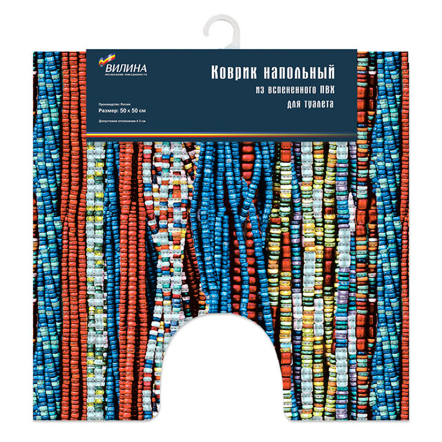 Вилина Fotoprint коврик для туалета ПВХ 50х50см разноцветный долговечный легко чистится