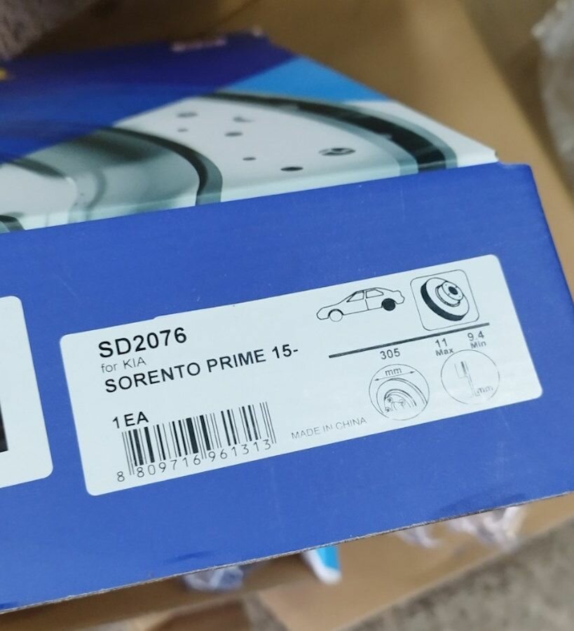 Диск тормозной задний для Kia Sorento Prime 2015- / арт. SD2076 / бренд SANGSIN BRAKE / OEM 58411C5000