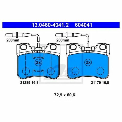 Комплект передних тормозных колодок Ate 13046040412 для Citroen AX