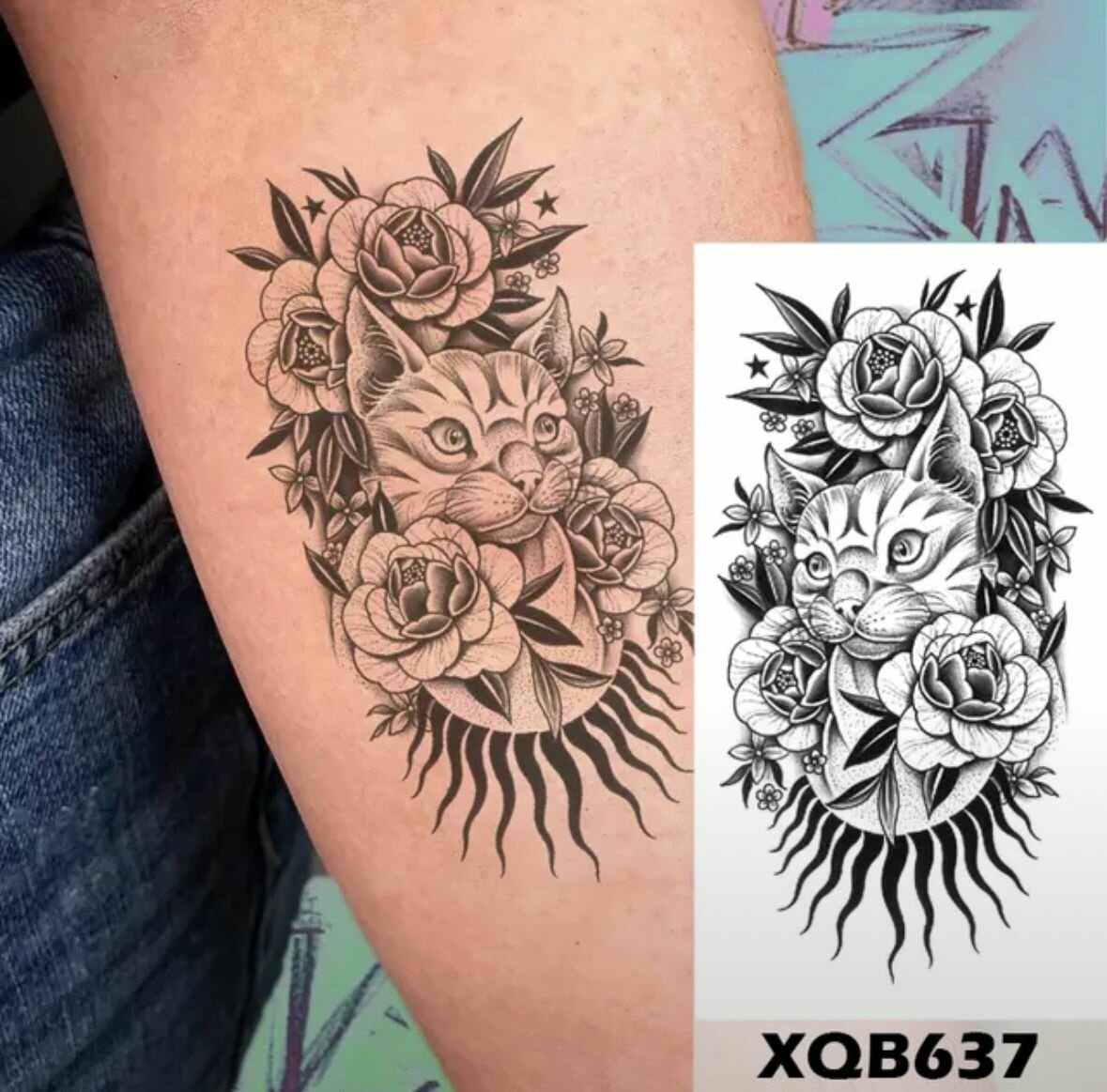 Временные переводные татуировки для взрослых, водостойкая тату-наклейка на тело, tatoo