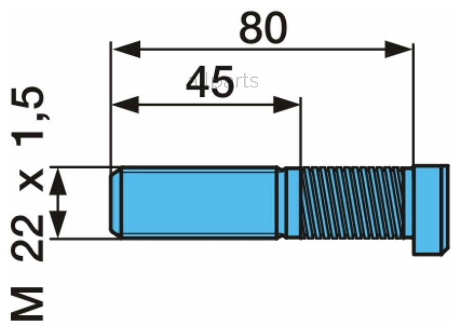 BPW 0329633111 болт колесный ! M22x1.5x90/80/34 \BPW