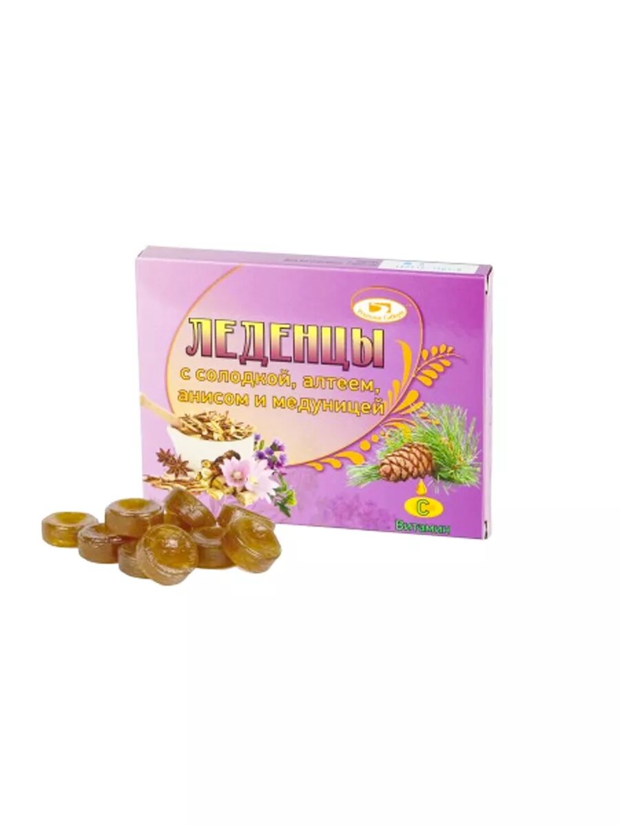 Леденцы с солодко, алтеем анисом медуницей от горла и кашля