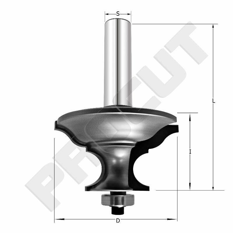 Фреза по дереву, фанере профильная для столешниц 2 D=51.2x27.6x80 S=12 722.335128 PROCUT