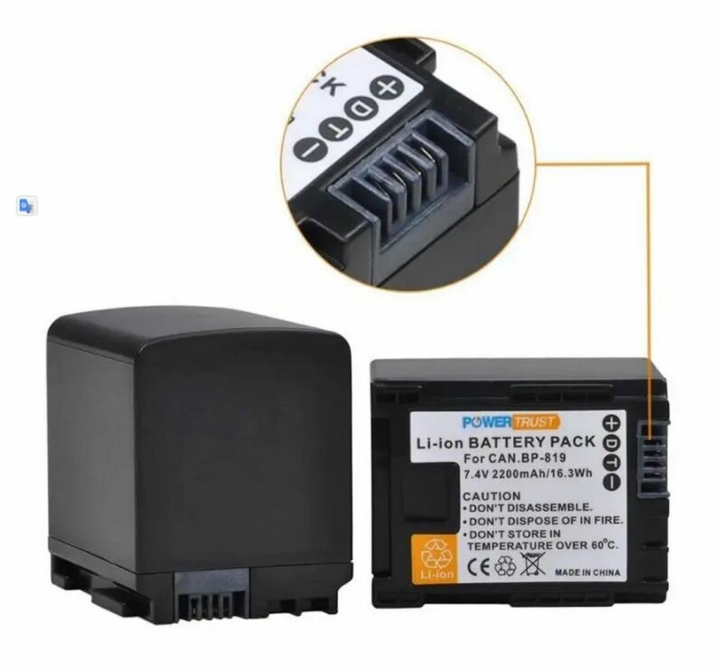 Аккумулятор PowerTrust BP-819 2200mA для Canon