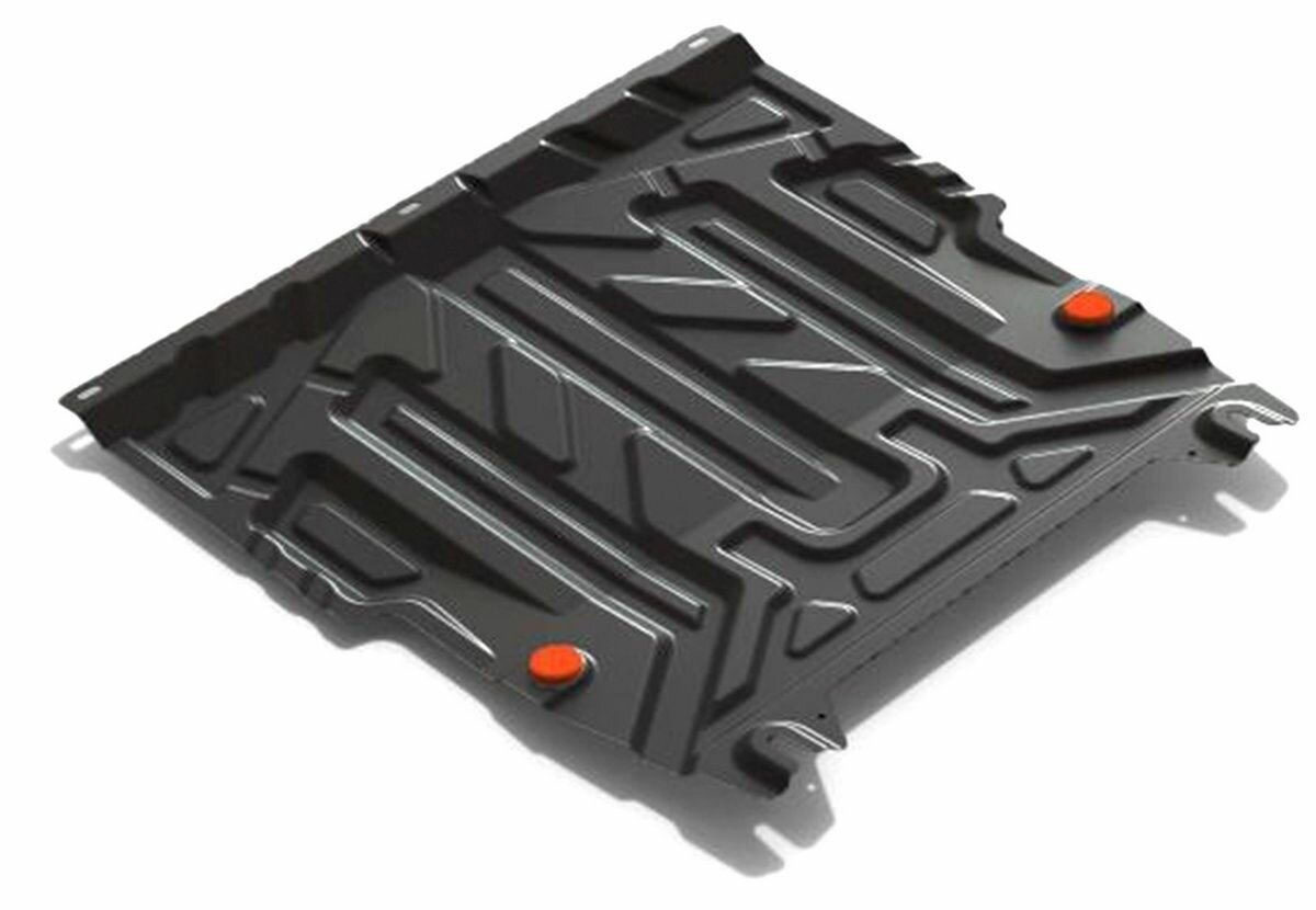Защита картера и КПП АвтоБроня для Ford Fiesta V (V - 1.3; 1.4; 1.6) 2002-2008/Ford Fusion (V - 1.4; 1.6) 2002-2012, штампованная, сталь 1.5 мм, с крепежом, 111.01806.3
