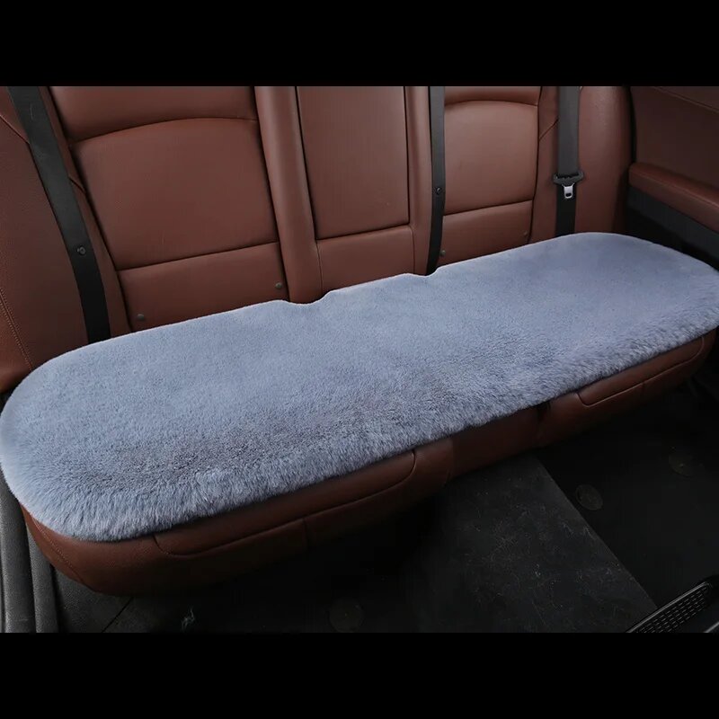 Чехол на автомобильное сиденье, зимняя теплая плюшевая пушистая подушка для автомобильного сиденья, передняя и задняя шерстяная меховая накидка, комплект подушек, ватный диск для салона автомобиля rear grey 1