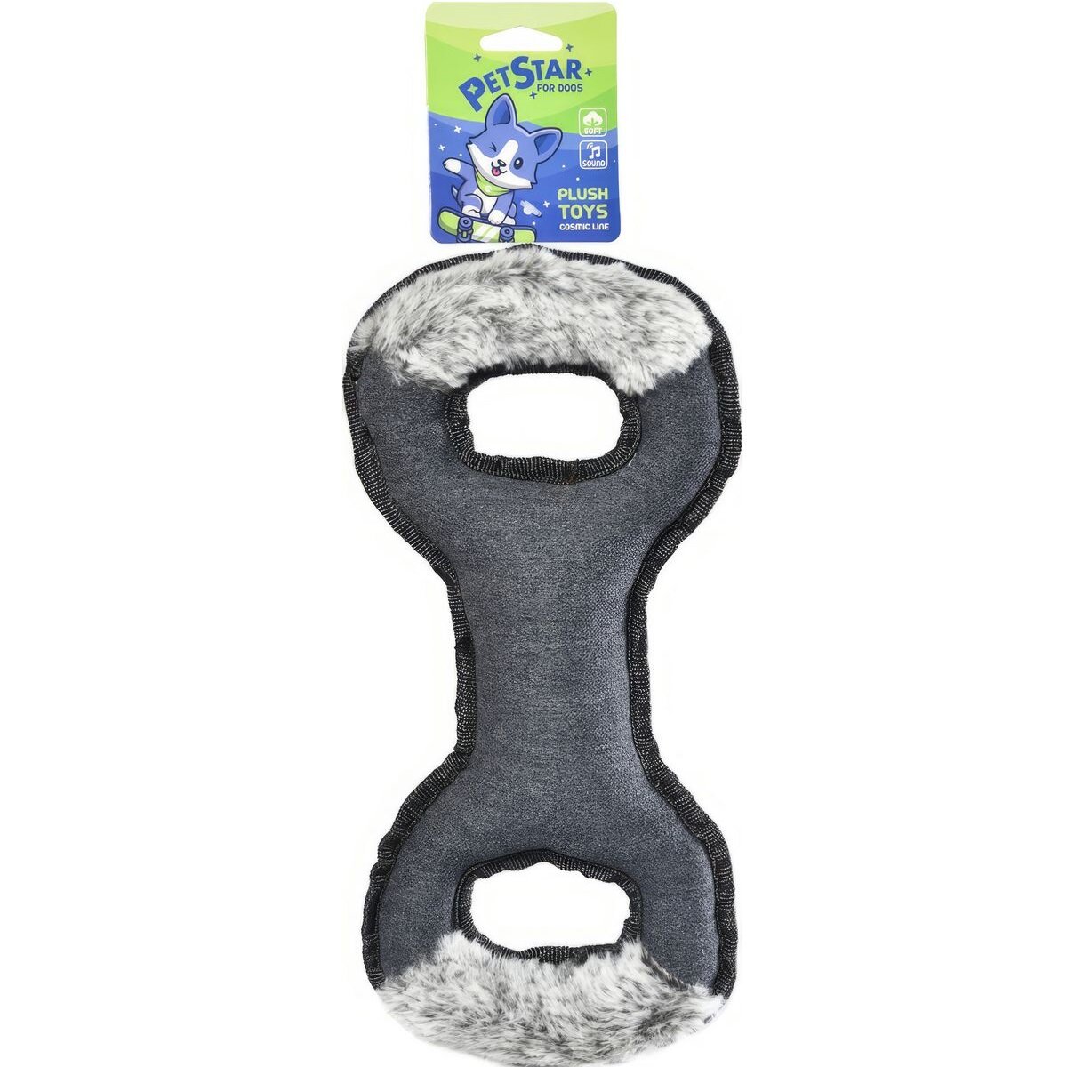PET STAR игрушка для собак 15*33см косточка с пищалкой, текстиль