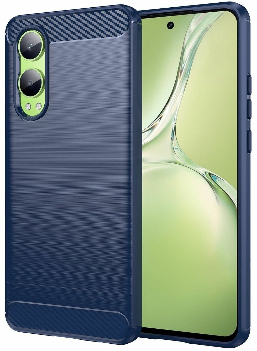 Чехол на OnePlus Nord CE 4 Lite силиконовый карбон сталь синий