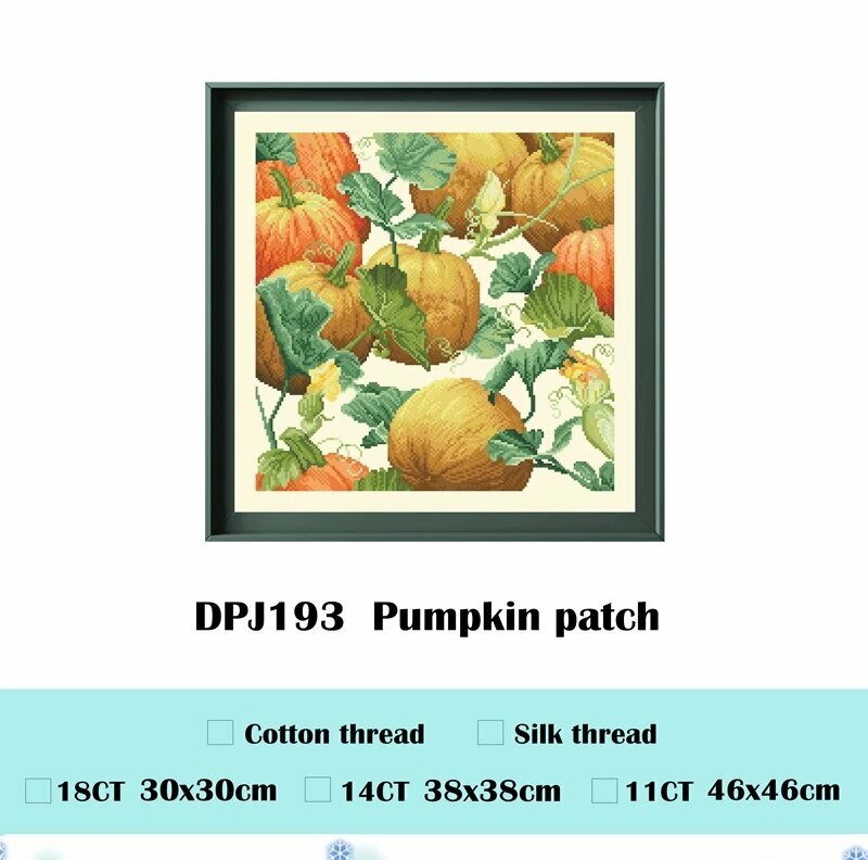 Набор для вышивки крестиком "Тыква", Оранжевый, Cotton thread, Желтый, 14ct light yellow