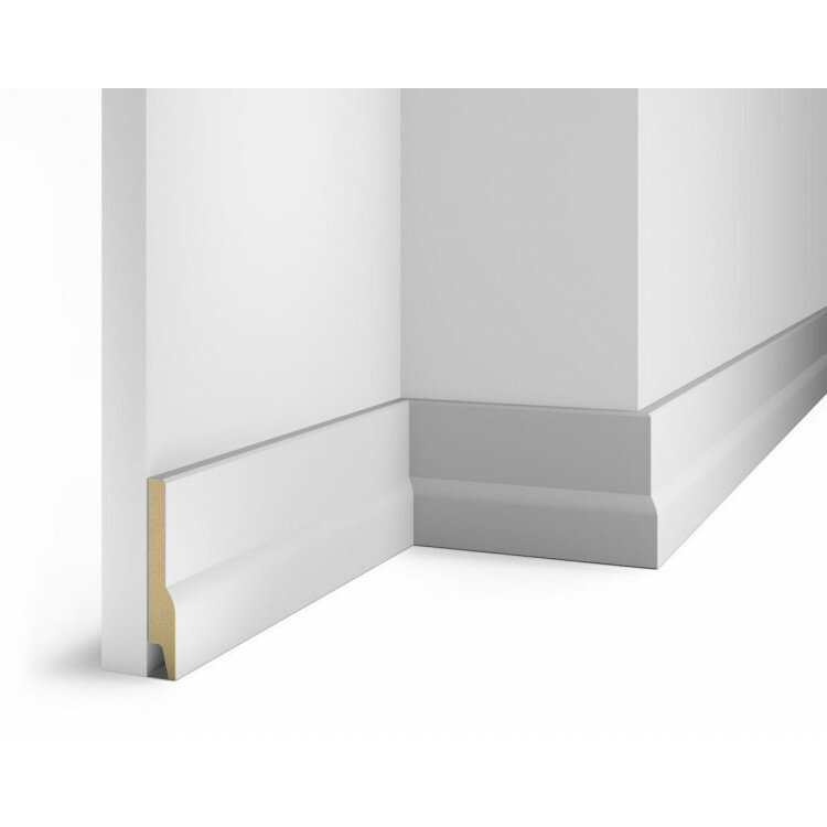 Плинтус Cosca PP03 ПВХ Белый В100хШ16хД2400 мм / Коска.