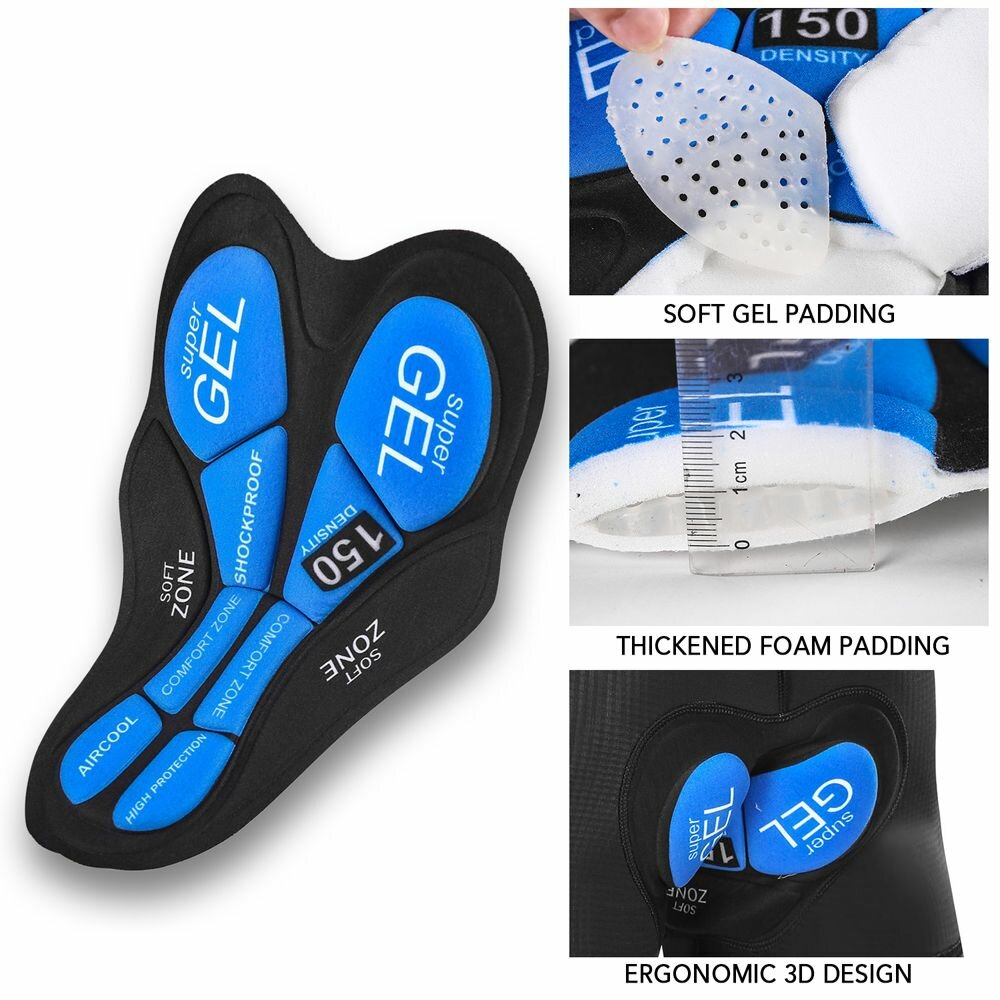 LIXADA мужс.3D шорты, антискольз. захваты, гель-подкладка, для велоезды