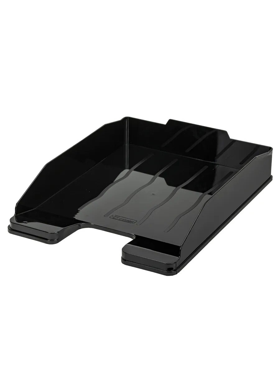 Лоток горизонтальный для бумаг СТАММ Эксперт-эконом А4 340х255х60мм пластик черный ЛТГ