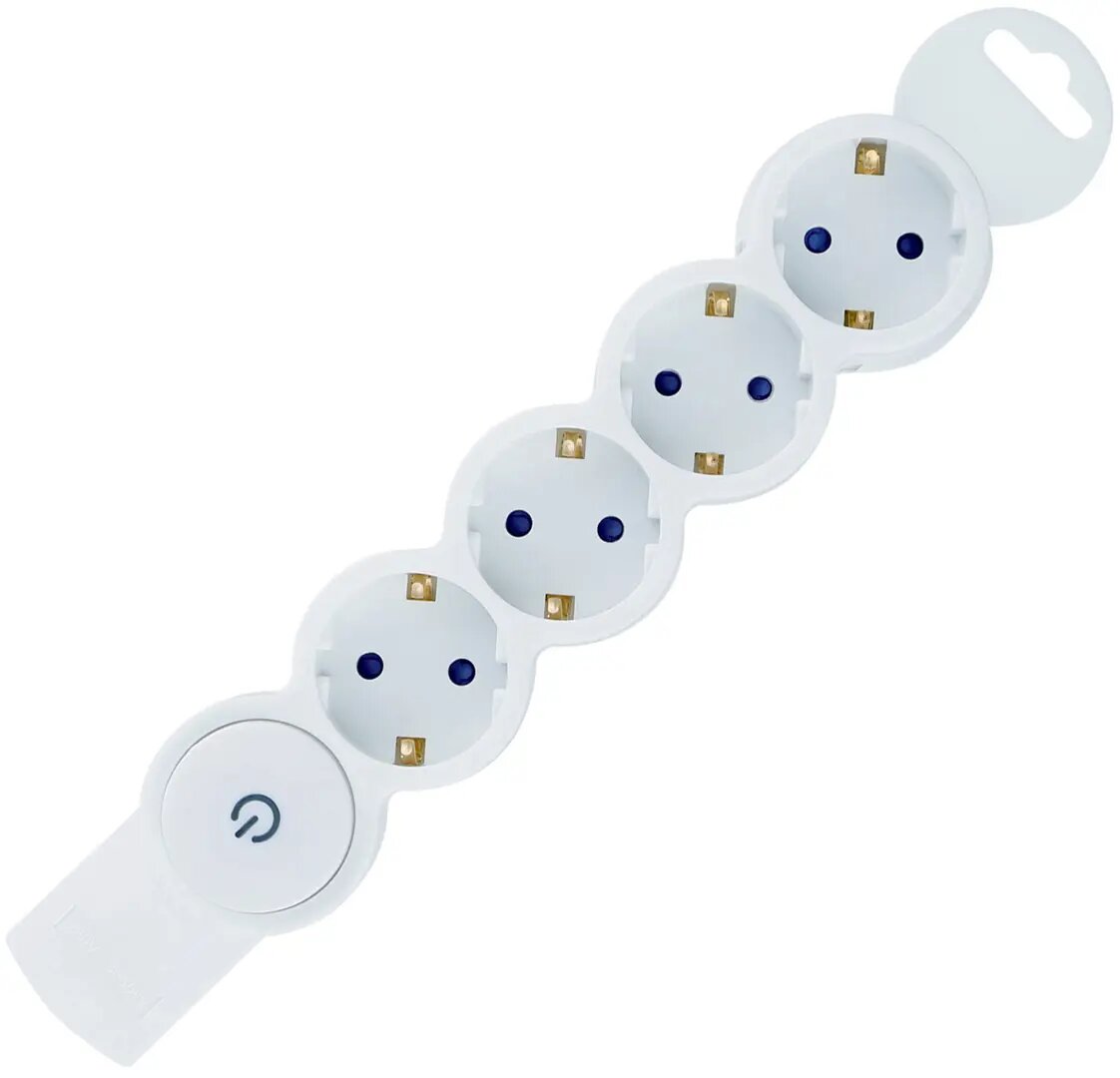 Колодка для удлинителя Duwi 4 розетки с заземлением 3680 Вт цвет белый