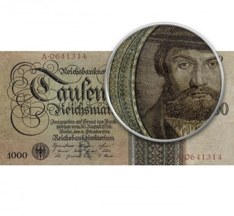 1000 рейхсмарок 1924 года Германского государства, сувенирная копия, банкноты и купюры редкие коллекционные