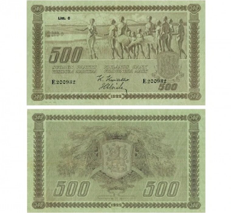500 марок 1922 Финляндия, сувенирная копия, банкноты и купюры редкие коллекционные