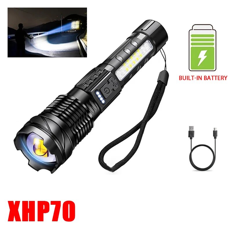 KDULIT S-343 Телескопический фонарик XHP70 белый XHP70