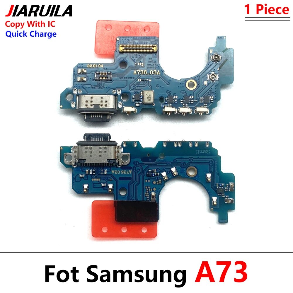 Для Samsung A73 5G A53 A21 A21S A02 A12 A22 A32 4G A33 5G A41 A70 M62 USB-док-станция для зарядки Разъем Разъем Плата Кабель Быстрый A73 5G Copy With IC